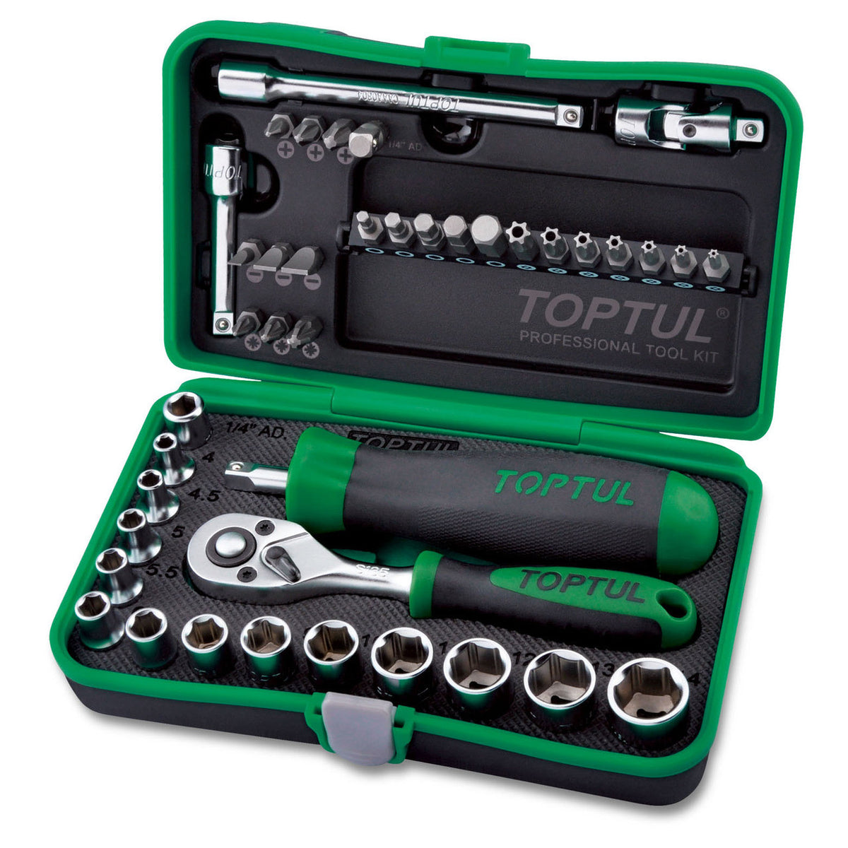 TOPTUL GADW4101 6PT 1/4"DR Flank Socket Set – SA Alltools