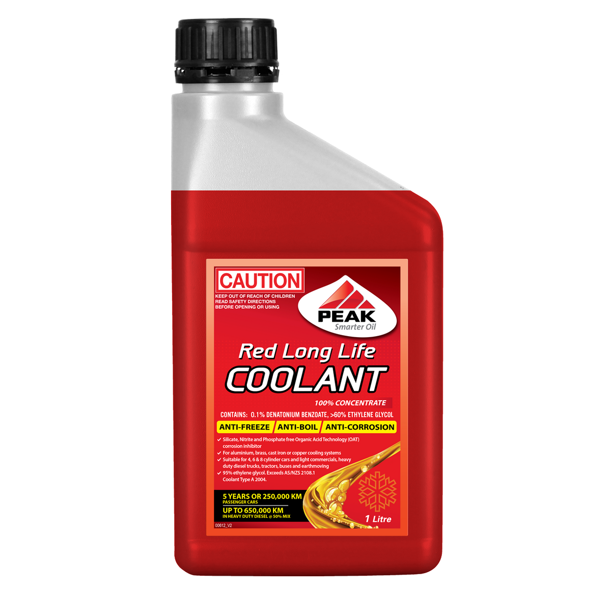 PEAK Red Long Life Coolant Concentrate 1L PKROLLRC001 – SA Alltools