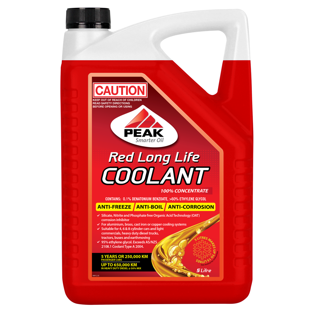 PEAK Red Long Life Coolant Concentrate 5L PKROLLRC005 – SA Alltools