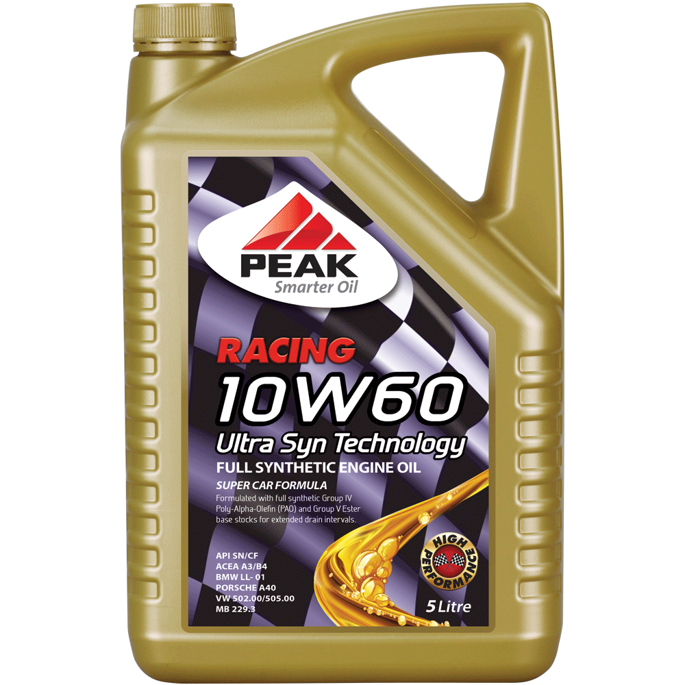 PEAK Racing 10W60 Full Synthetic Engine Oil 5L PKEF1060005 – SA Alltools