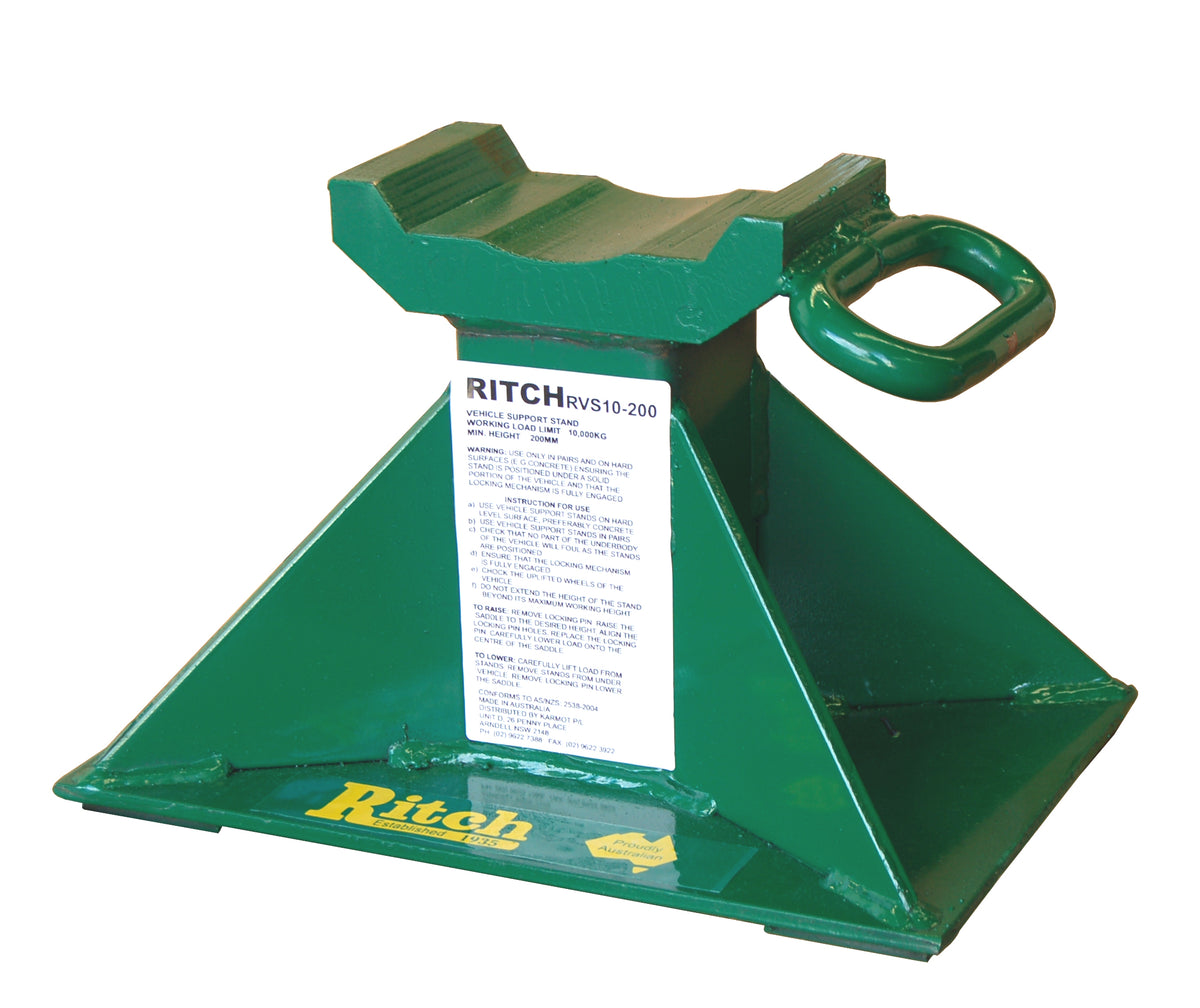 RITCH RVS10-200V 10,000KG Heavy Duty Fixed Height 200mm Axle Stand PAI ...
